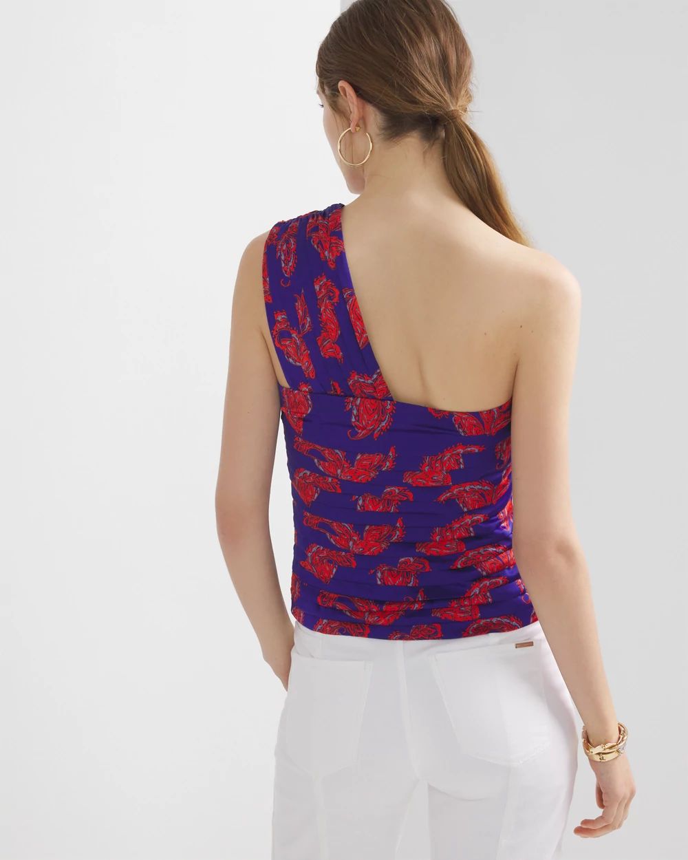 One-Shoulder Pleated Bustier | White House Black Market